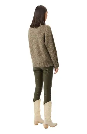 Gobi Cashmere Basket-weave High Neck Sweater