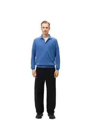 Gobi Cashmere Essential Cashmere Polo Sweater - Blue