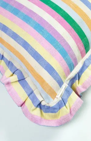 ARCHIVE NEW YORK Handwoven Classic Ruffle Square Cotton Throw Pillow