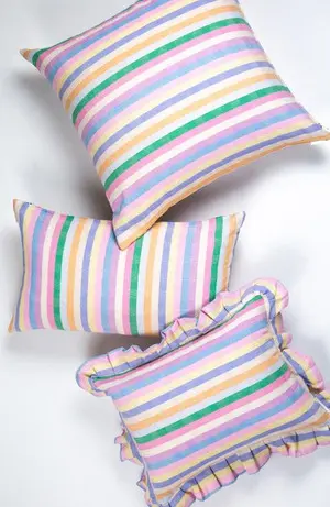 ARCHIVE NEW YORK Handwoven Classic Ruffle Square Cotton Throw Pillow