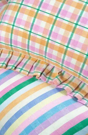 ARCHIVE NEW YORK Handwoven Classic Ruffle Square Cotton Throw Pillow