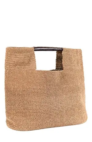 FOREVER & ALWAYS SHOES Carlotta Hand Woven Shoulder Bag - Beige
