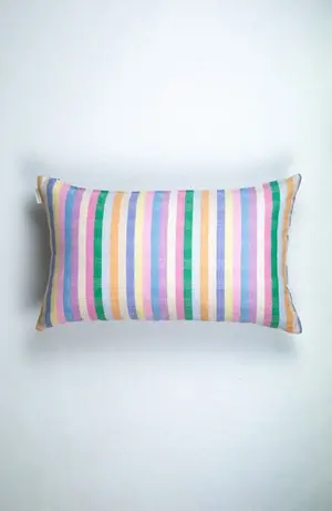 ARCHIVE NEW YORK Handwoven Classic Striped Rectangle Cotton Throw Pillow - Multi
