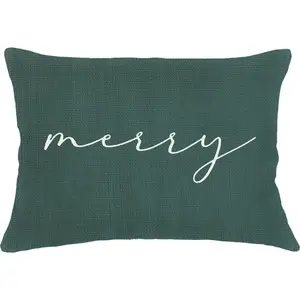 Anaya Merry Linen Pillow With Down Insert - Green