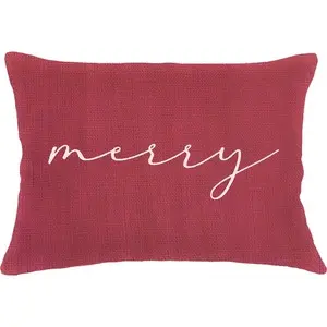 Anaya Merry Linen Pillow With Down Insert Red