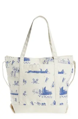 PALMES Court Print Tote Bag - Off White