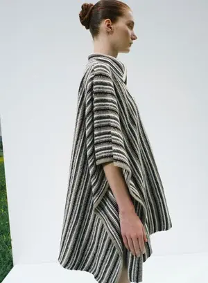 LABECA LONDON Juniper Striped Wool Cape - Multi