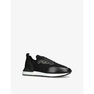Magnanni Grafton Mixed-material Knitted Low-top Trainers - Black