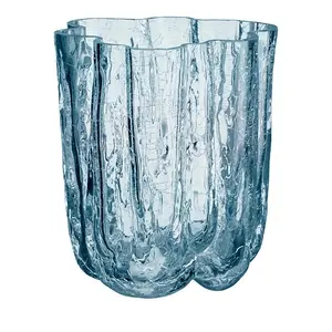 KOSTA BODA Circular Crackle Vase, Small - Blue