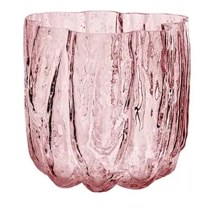 KOSTA BODA Circular Crackle Vase, Small - Pink