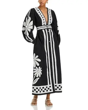 Farm Rio Printed Maxi Dress - Black