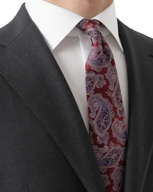 Eton Paisley Neck Tie - Red