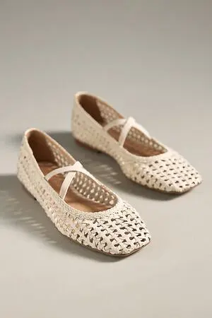 Anthropologie Woven Ballet Flats - Cream