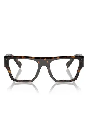 Dolce & Gabbana 52mm Square Eyeglasses - Havana