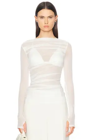 Enza Costa Draped Boatneck Top