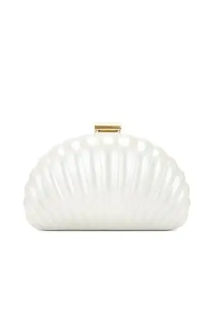 Simkhai Monet Pearlized Shell Clutch - Ivory