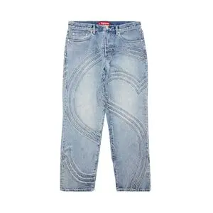 Supreme S Logo Loose Fit Jeans - Blue