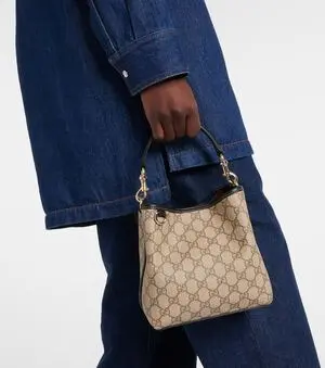 Gucci Gg Emblem Mini Coated Canvas Tote - Beige