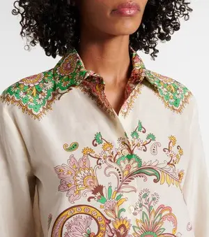 Etro Printed Cotton And Silk Shirt