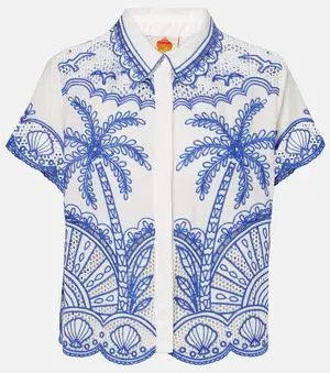 Farm Rio Richelieu Cotton Shirt - Blue