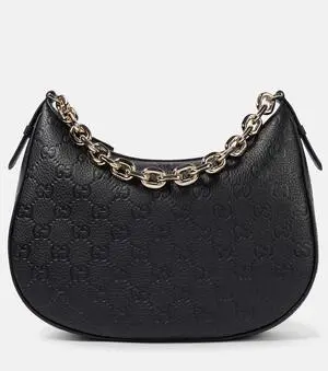 Gucci Gg Embossed Leather Shoulder Bag