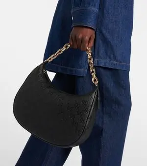 Gucci Gg Embossed Leather Shoulder Bag