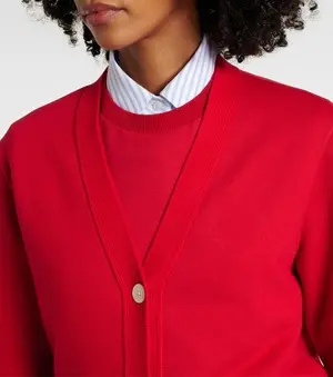 Thom Browne 4-bar Bouclé-trimmed Cotton Cardigan