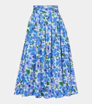 Carolina Herrera Floral Pleated Skirt