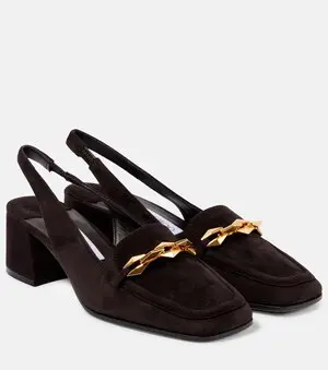 JIMMY CHOO Jimmy Choo Diamond Tilda 45 Suede Slingback Pumps Brown