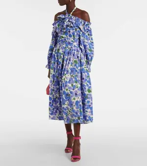Carolina Herrera Floral Print Off-shoulder Top