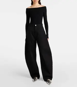 Alaïa Art Deco Mirrored Leather Slingback Flats