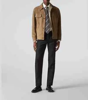 Rubinacci Modluca Wool Flannel Straight Pants