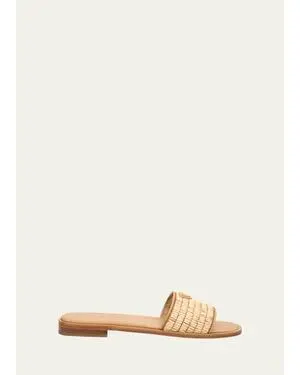 PRADA Prada Stuoia Raffia Slide Sandals