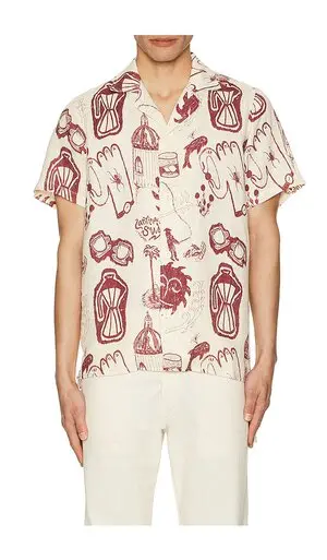 Oas Cantina Cuba Linen Shirt In . Also - Ivory