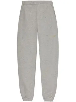 Attico Heather Logo Embroidered Elasticated Cuff Track Pants - Grey