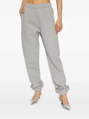 Attico Heather Logo Embroidered Elasticated Cuff Track Pants - Grey