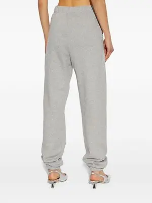 Attico Heather Logo Embroidered Elasticated Cuff Track Pants - Grey