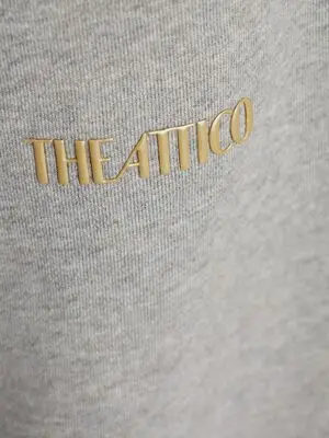 Attico Heather Logo Embroidered Elasticated Cuff Track Pants - Grey