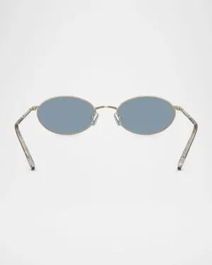 Brunello Cucinelli Oval Titanium Sunglasses - Gold