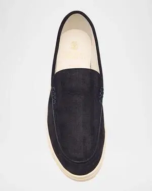 Brunello Cucinelli Hybrid Venetian Slip-ons - Deep Blue