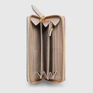 Gucci Bi-color Gg Marmont Zip Around Wallet Leather - Neutral