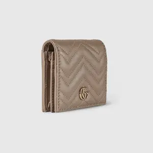 Gucci Gg Marmont Small Wallet Leather - Neutral