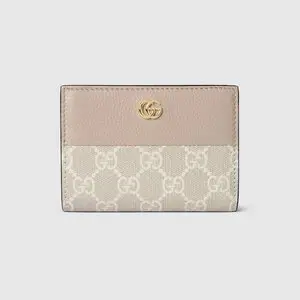 Gucci Bi-color Gg Marmont Small Wallet Leather - Neutral