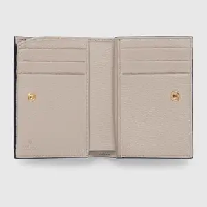 Gucci Bi-color Gg Marmont Small Wallet Leather - Neutral