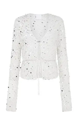 Paris Georgia Vera Sequined Crochet Cardigan