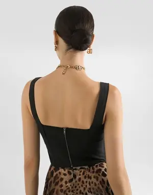 Dolce & Gabbana Jacquard And Lace Corset Top - Black
