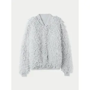 Gobi Cashmere Loop-stitch Cardigan - Silver Birch