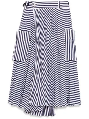 Sacai Strap Pattern Pleated Skirt - Blue