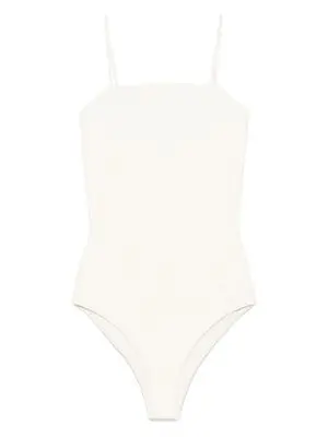 JIL SANDER Logo-embroidered Swimsuit - Neutrals