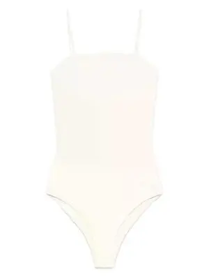 JIL SANDER Logo-embroidered Swimsuit - Neutrals
